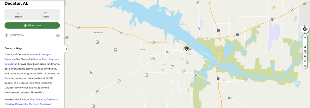 Map of Decatur – Driving Directions Maps and Traffic