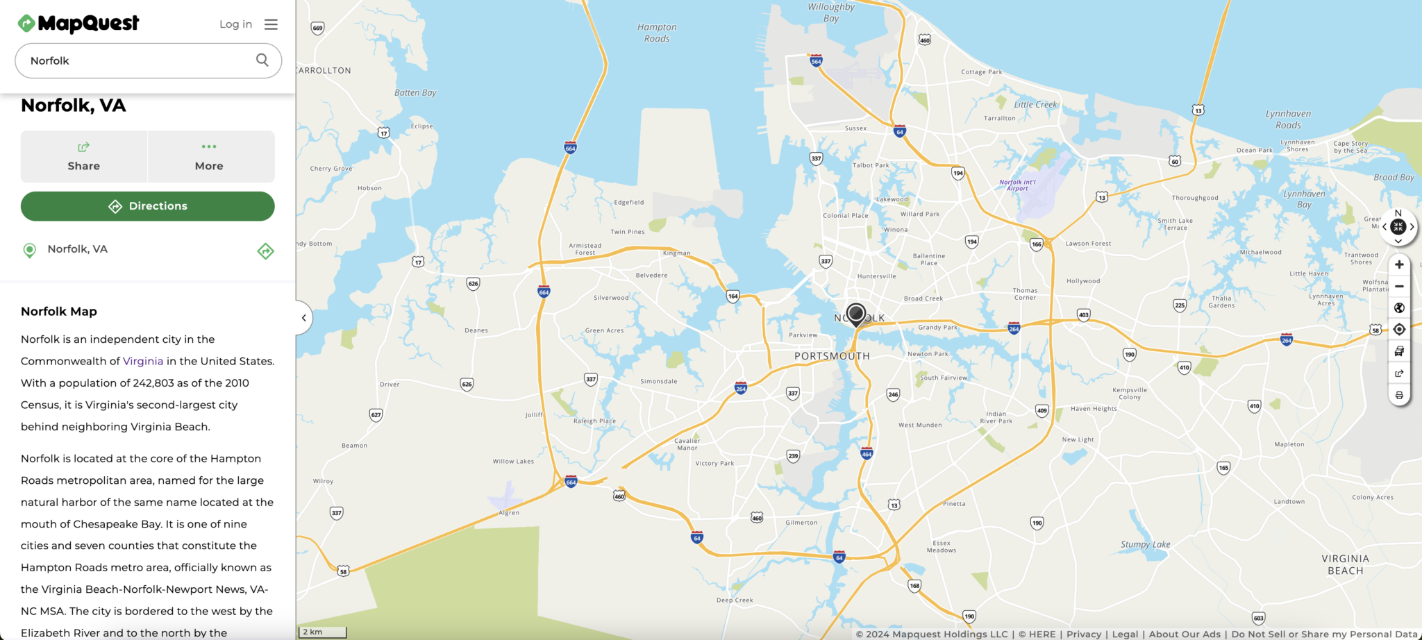 Map of Norfolk – Driving Directions Maps and Traffic
