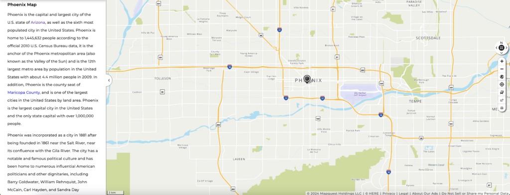 Map of Phoenix – Driving Directions Maps and Traffic
