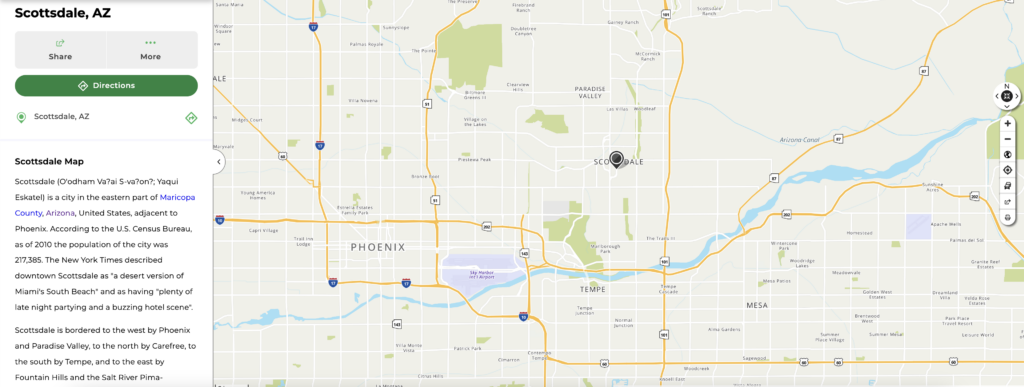 Map of Scottsdale Arizona – Driving Directions Maps and Traffic
